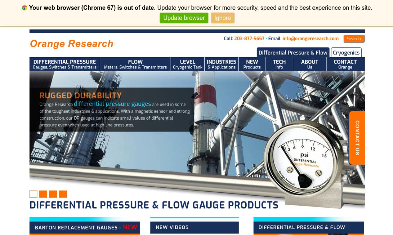 Orange Research Incorporated | Pressure Gauges