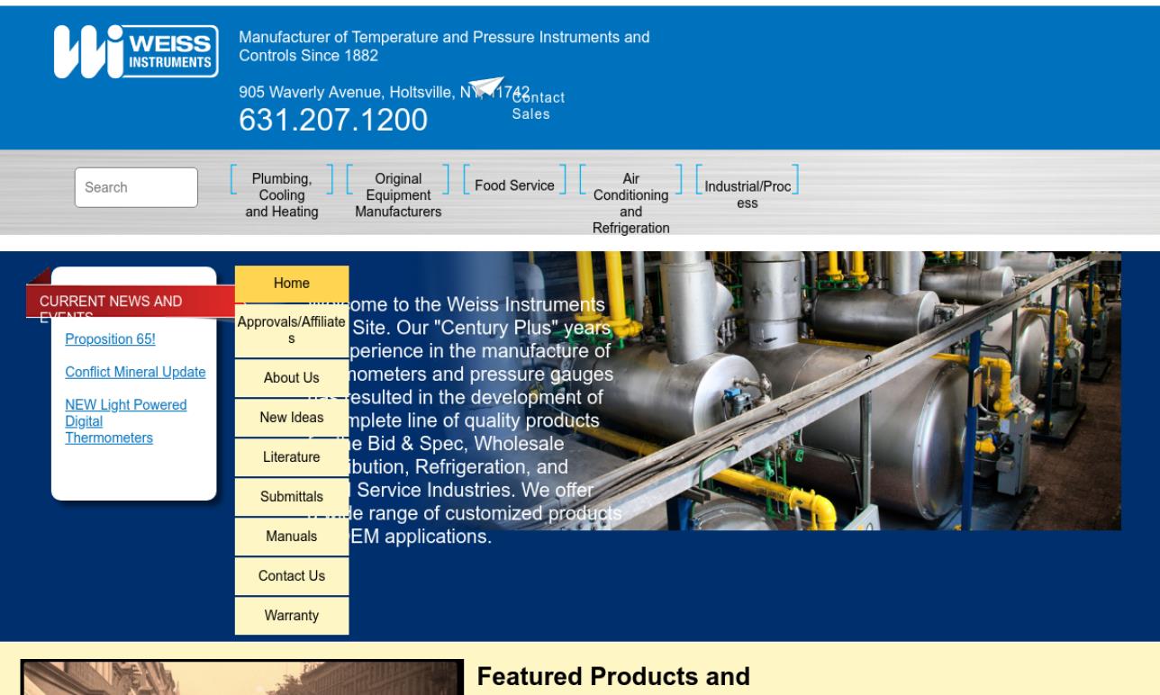 Weiss Instruments, Inc. | Pressure Gauges